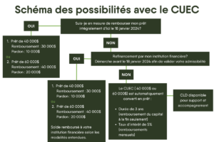 Schéma des possibilités avec le CUEC - CLD Brome-Missisquoi